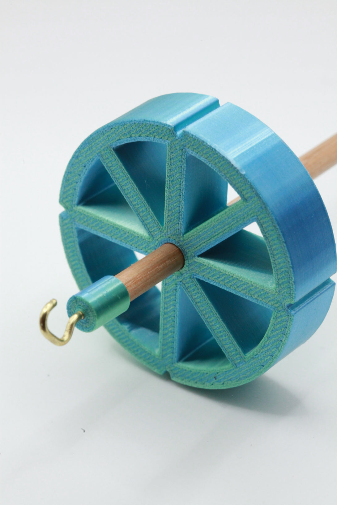 Cart Wheel - TOP Whorl Drop Spindle - MEDIUM WEIGHT - blue – Skein Machine